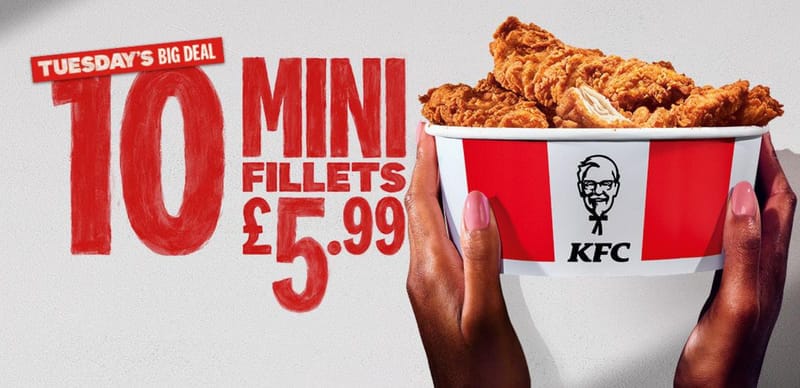 KFC Tuesday - 10 Mini Fillets Just £5.99 Every Tuesday - Any Day Deals